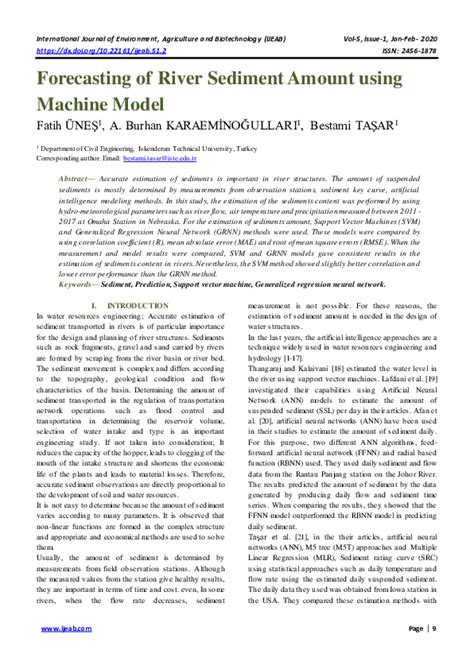 Pdf Forecasting Of River Sediment Amount Using Machine Model