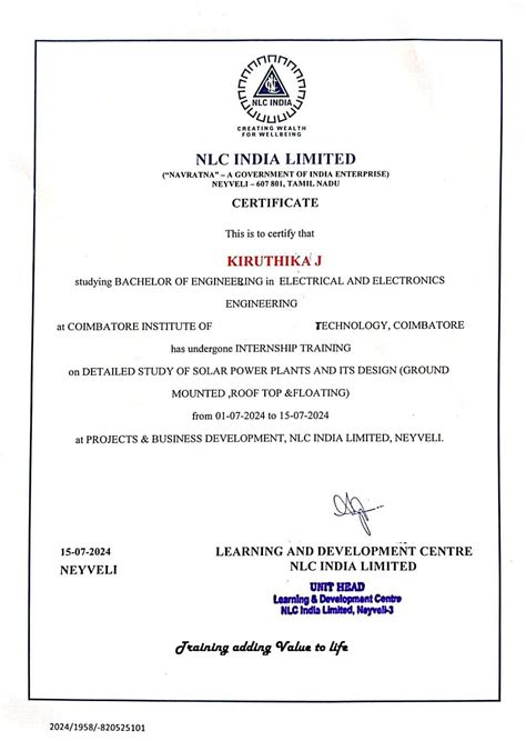 Internship Solarpower Renewableenergy Kiruthika J