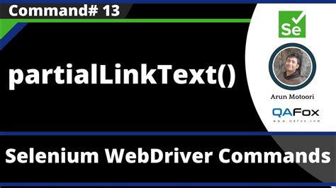 PartialLinkText Command Selenium WebDriver YouTube
