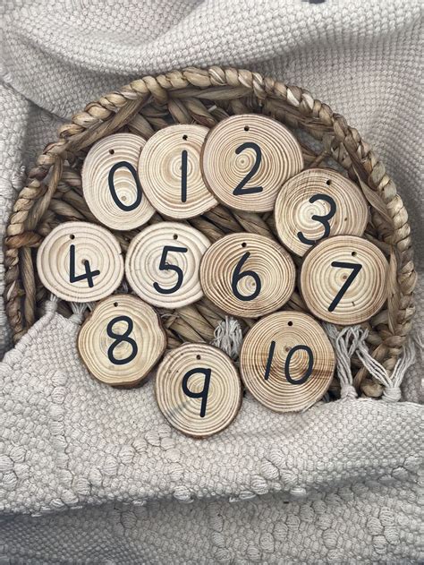 Numbers On Wooden Log Slices 1 To 20 Early Years Numeracy Etsy Uk Wooden Log Wooden Log