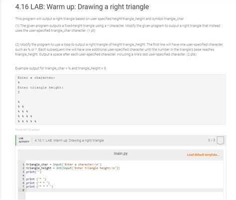 Solved In Java 416 ﻿lab Warm Up Drawing A Right
