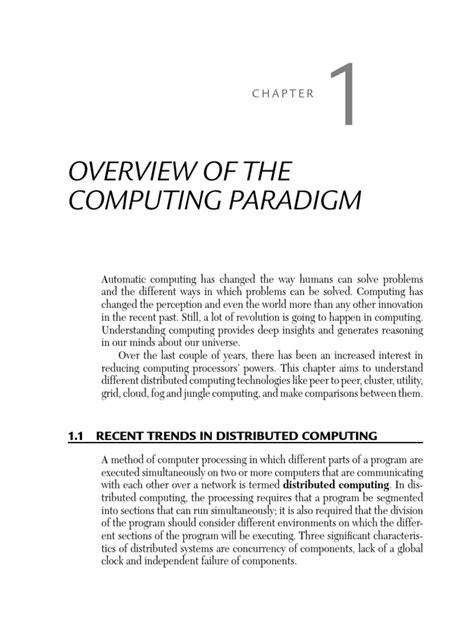 Overview Of The Computing Paradigm 11 Recent Trends In Distributed Computing Pdf Peer To