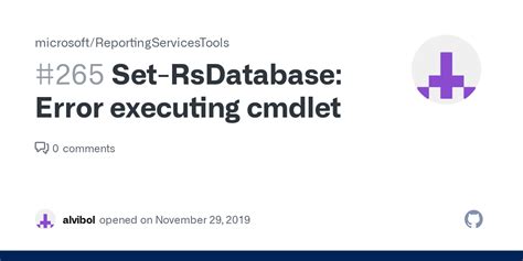 Set Rsdatabase Error Executing Cmdlet · Issue 265 · Microsoft