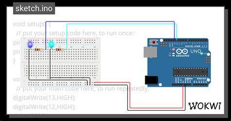 2 Led Blinking Wokwi Esp32 Stm32 Arduino Simulator