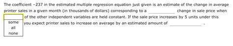 Solved 1 Multiple Regression Model And The Least Squares