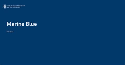 Marine Blue Color 01386a The Official Register Of Color Names