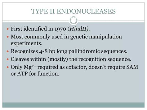 Restriction Modification System Types Of Restriction Enzymes Pptx