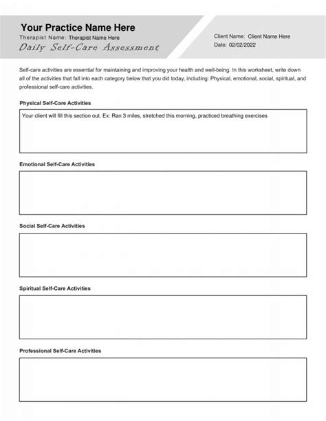 7 Top Self Care Pdf Worksheets For Adults For Good Mental Health