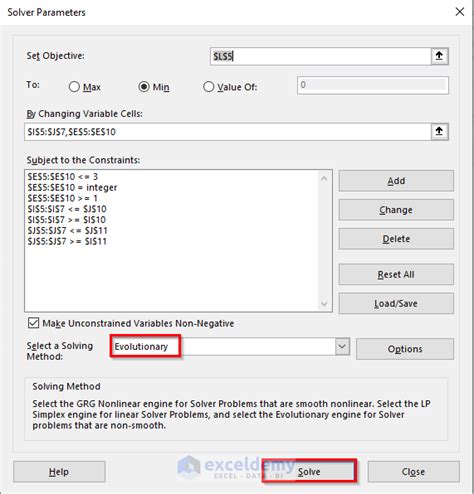 How To Use The Excel Evolutionary Solver 4 Steps