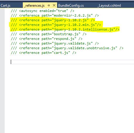 JQuery Intellisense Not Working In External Javascript File Using Visual Studio 2013