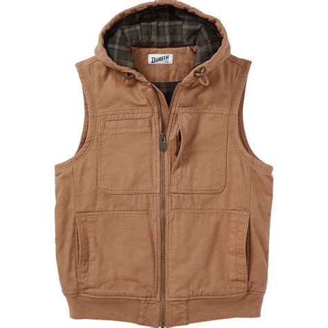 Mens Fire Hose Flannel Lined Hooded Vest Duluth Trading Company
