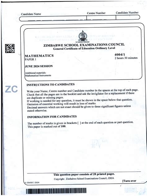 Mathematics Paper 1 2023 Pdf