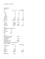 Assignmnet 1 Busi 354 Xlsx ASSIGNMENT 1 SOLUTIONS ANSWER TO Q1 PART 1