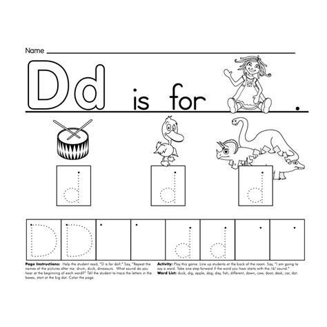write lower and upper case letter d