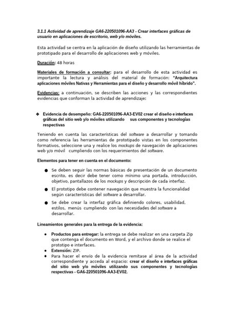 Crear Interfaces Gráficas De Usuario En Aplicaciones De Escritorio Web Y O Móviles Pdf