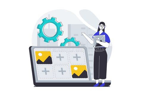 Ui Ux Design Concept With People Scene In Flat Graphic For Web Stock Vector Illustration Of