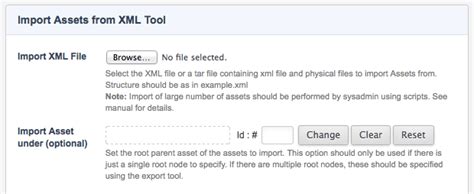 Import Assets From Xml Tool Tools Manuals Squiz Matrix 5 Documentation