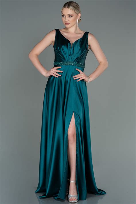 Long Emerald Green Plus Size Evening Dress Abu3200