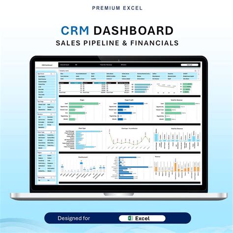 Sales Crm Excel Template Financial Dashboard And Sales Funnel Etsy