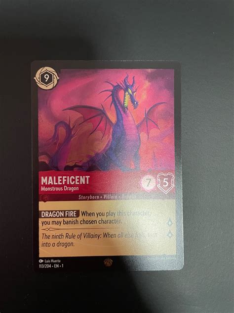 Disney Lorcana Maleficent Monstrous Dragon Cold Foil Nm Hobbies
