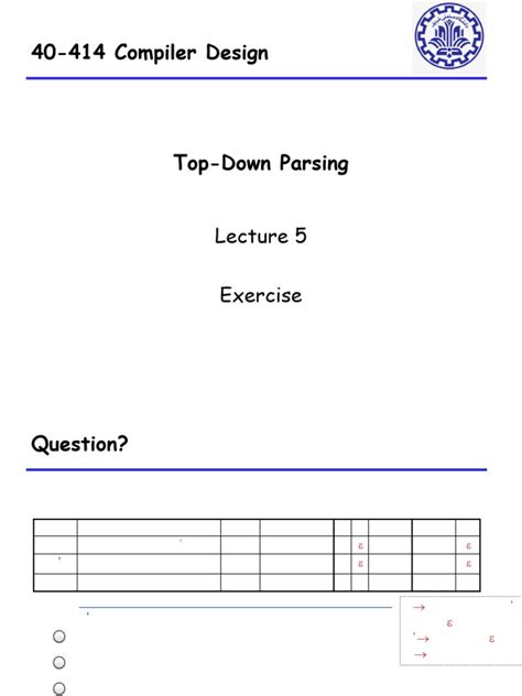 Compiler Parsing Exercises Pdf Parsing Computing
