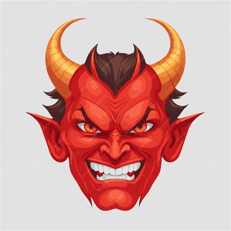 Premium Vector Red Devil Face Vector On A White Background