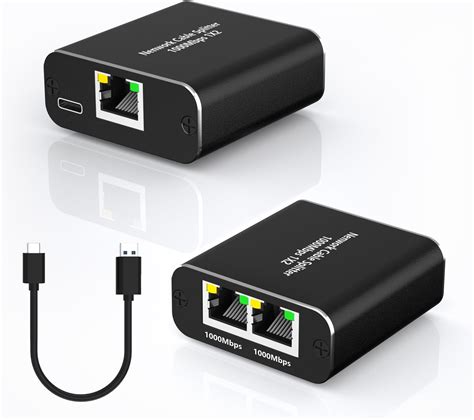 Ethernet Splitter High Speed 1 To 2 Rj45 1000mbps Ethernet Splitter With Usb Power Cable