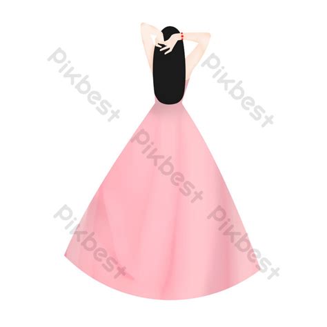 Drawing Cartoon Princess Girl Back View Png Element Png Images Psd Free Download Pikbest