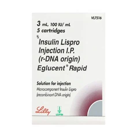 Eglucent Rapid 100iu Per Ml Solution For Injection 100 Iuml At ₹ 650