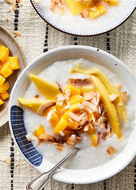Mango Sticky Rice Met Kokos Thais Toetje Met Kleefrijst En Mango