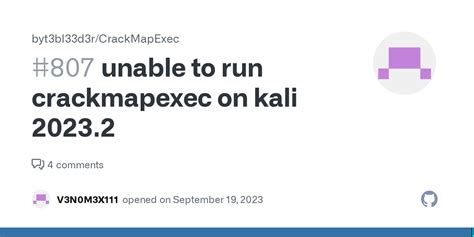 Unable To Run Crackmapexec On Kali 20232 · Issue 807 · Byt3bl33d3rcrackmapexec · Github