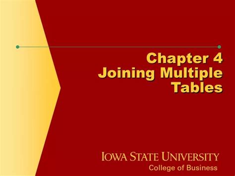 Ppt Chapter 4 Joining Multiple Tables Powerpoint Presentation Free