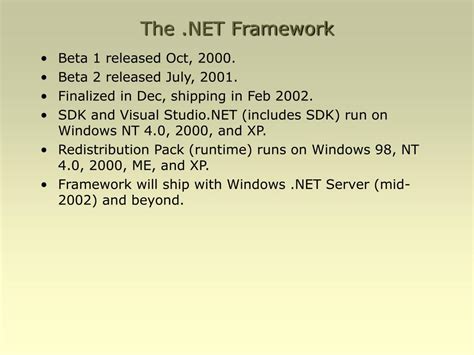 Ppt Overview Of The Microsoft Net Framework Powerpoint Presentation Id