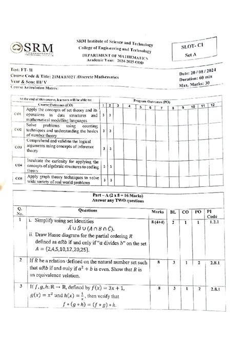 Discrete Mathematics Question Papers Discrete Maths Studocu