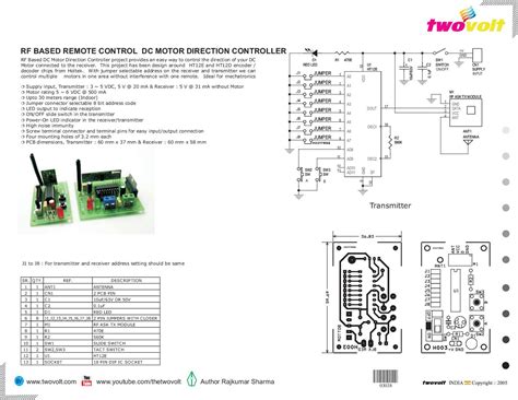 RF REMOTE MOTOR DRIVER TWOVOLT Electronics Lab Com