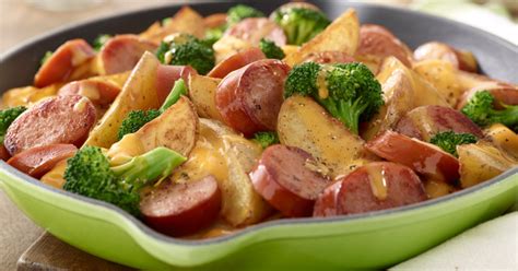 Potato Broccoli And Smoked Sausage Skillet Eckrich