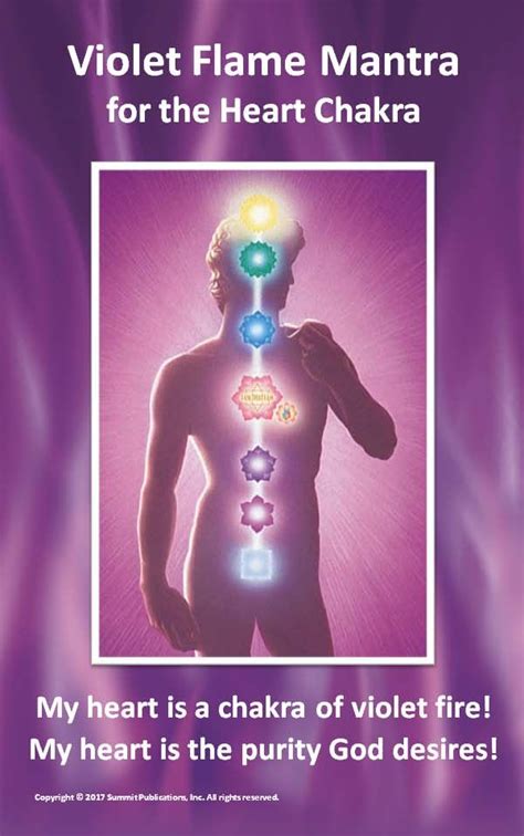 Violet Flame Mantra For The Heart Chakra My Heart Is A Chakra Of