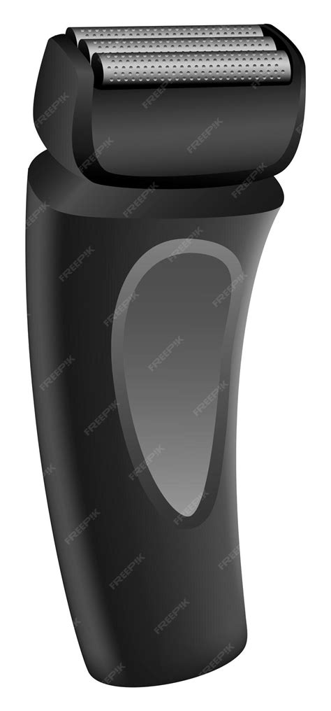 웹 디자인을 위한 전기 면도기 터 모의 현실적인 일러스트레이션이 바탕에 고립되어 있습니다 프리미엄 벡터