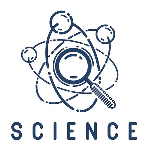 Premium Vector Magnifying Glass And Atom Vector Simple Linear Icon Science Physics Line Art
