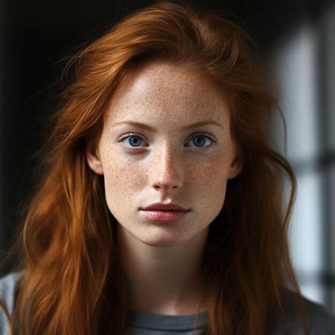 Premium Photo Portrait Photography Of A Redhead Female In The Style