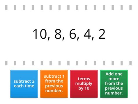 find the term to term rule for each sequence find the match