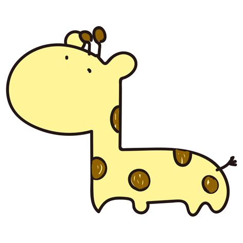 ゆるいキリンの無料フリーイラスト かわいい手描きの無料素材「てがきっず」保育園・小学校・介護施設にぴったりのフリー素材イラスト