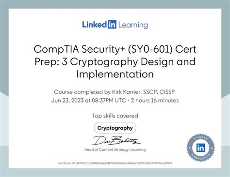 Certificate Of Completion Kirk Kanter