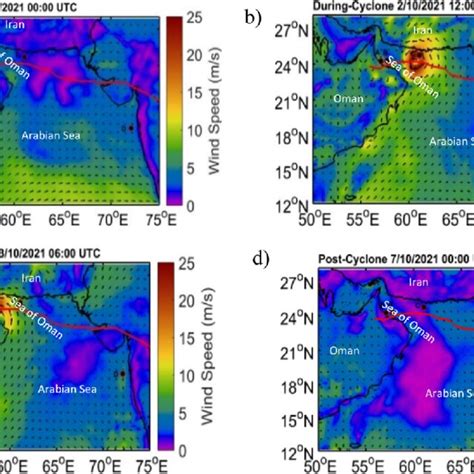 The Spatial Temporal Distribution Of 10 M Wind Vectors Arrows And