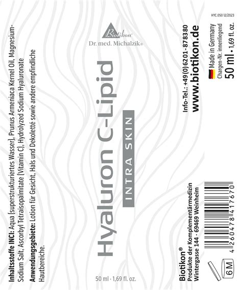 Hyaluron C Lipid Nach Dr Med Michalzik 50 Ml Hylauronsäure Die In