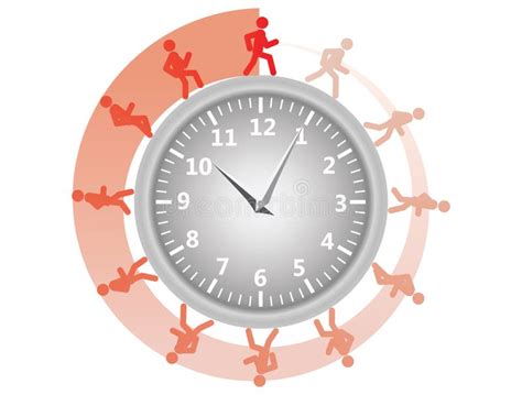 Man Running Around The Clock Stock Vector Illustration Of Concept Effort