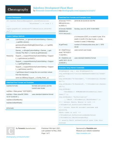 Salesforce Development Cheatsheet Pdf Computer Programming Software Engineering