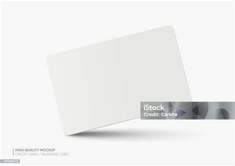 디자인 템플릿에 대한 고품질 벡터 명함 모형 비어 있는 빈 신용 카드 또는 명함 템플릿입니다 3차원 형태에 대한 스톡 벡터 아트 및 기타 이미지 Istock