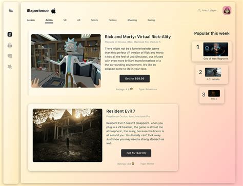 Glassmorphism For A Game Webstore On Behance