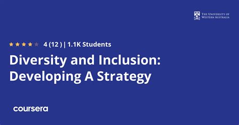 Diversity And Inclusion Developing A Strategy Coursera